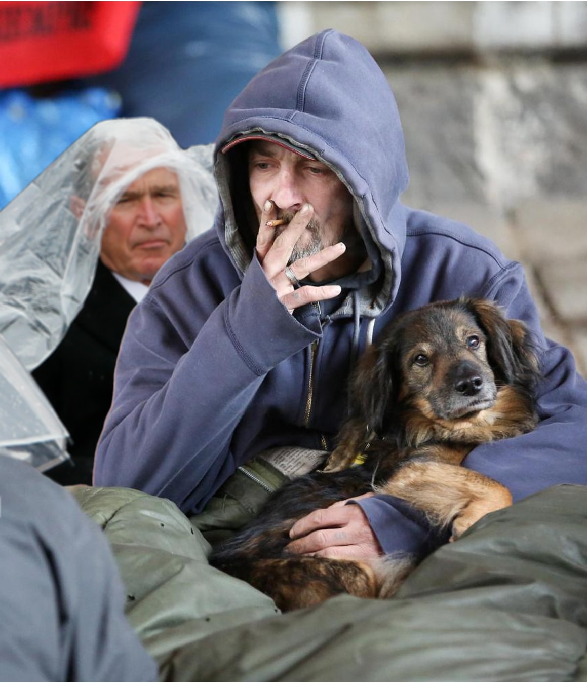 George W. Bush's Spectacular Struggle With His Poncho During The ...