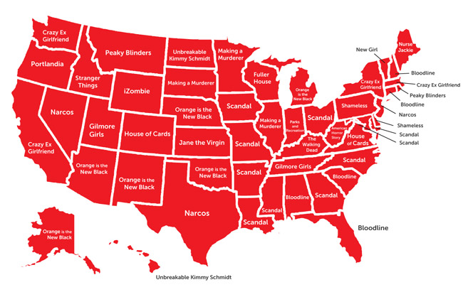 Cool Map Shows Which Netflix Show Was Most Popular In Each State In The ...