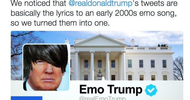 Some Genius Turned Donald Trump's Tweets Into Early 2000s Emo Songs ...