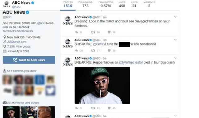 ABC News' Twitter Hacked, Posts Death Hoax And Pro-Trump Messages ...