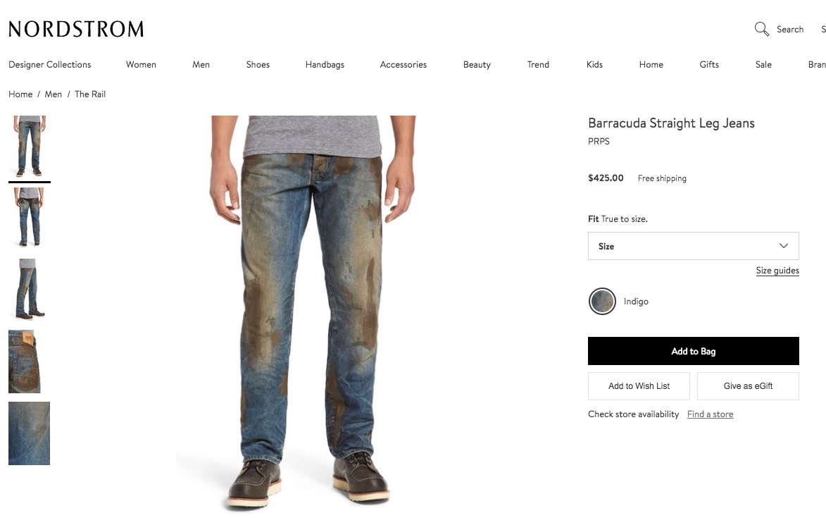 Nordstrom's Selling Jeans Covered In Fake Mud For $425 And People Are ...