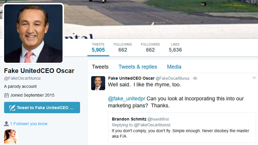 This Hilarious Fake United Airlines CEO Twitter Account Is Providing ...