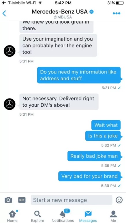 Dude Gets Trolled Hard By Mercedes-Benz After Asking For A Free Car If ...