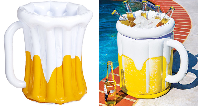Keep The Beers Cold By The Pool In This Awesome Inflatable Beer Mug ...