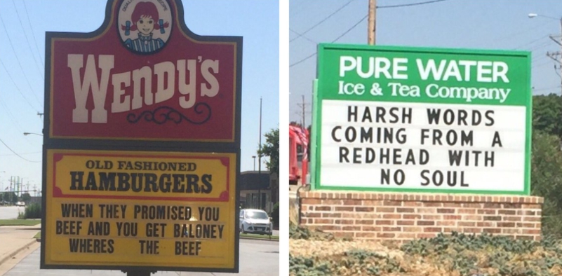 A Wendy's Restaurant In Texas Is Having A Sign War With A Neighboring ...
