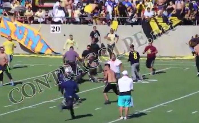 Crazy Soccer Fans Storm The Field And Chaos Erupts Into All Out Brawl ...