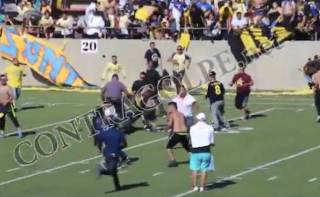Crazy Soccer Fans Storm The Field And Chaos Erupts Into All Out Brawl ...