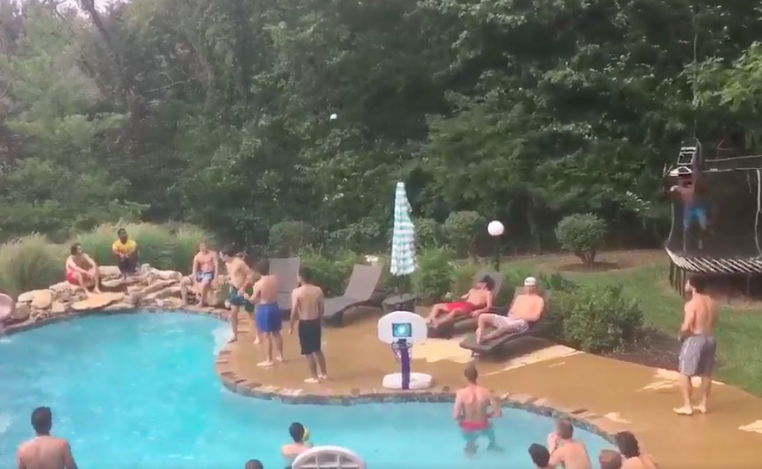 The Louisville Baseball Team Pulled Off The Most Insane Pool Basketball ...