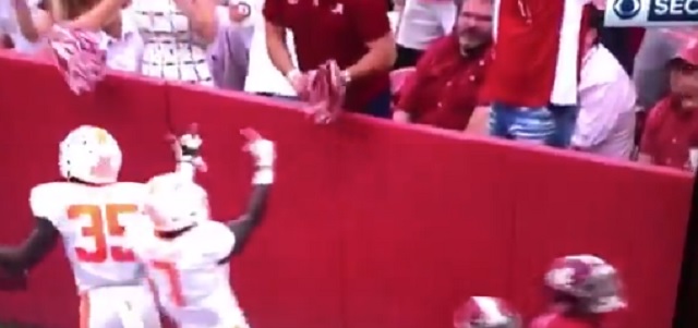 Tennessee Defender Flips Of Alabama Fans After Pick-Six - BroBible