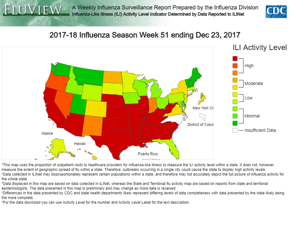 CDC Says Flu Outbreak Spread To 36 States, This Year's Vaccine Less ...
