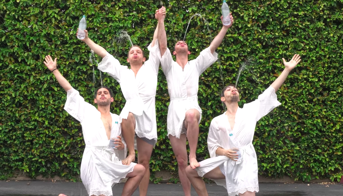 Four Dudes Turning Themselves Into Synchronized Human Fountains Is The ...