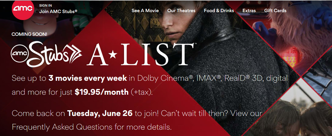AMC Theatres Takes Aim At MoviePass With New $20 A Month Movie Ticket ...
