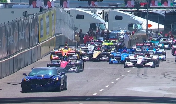 GM Executive Crashes The Pace Car Before The Detroit Grand Prix IndyCar ...
