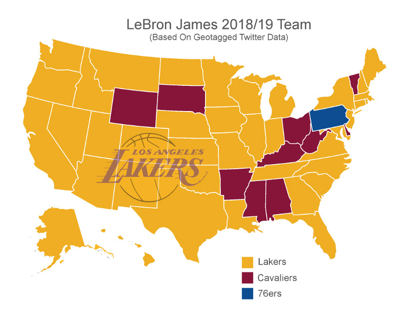 Twitter Map Shows Which Team Each State Thinks LeBron James Will Play ...