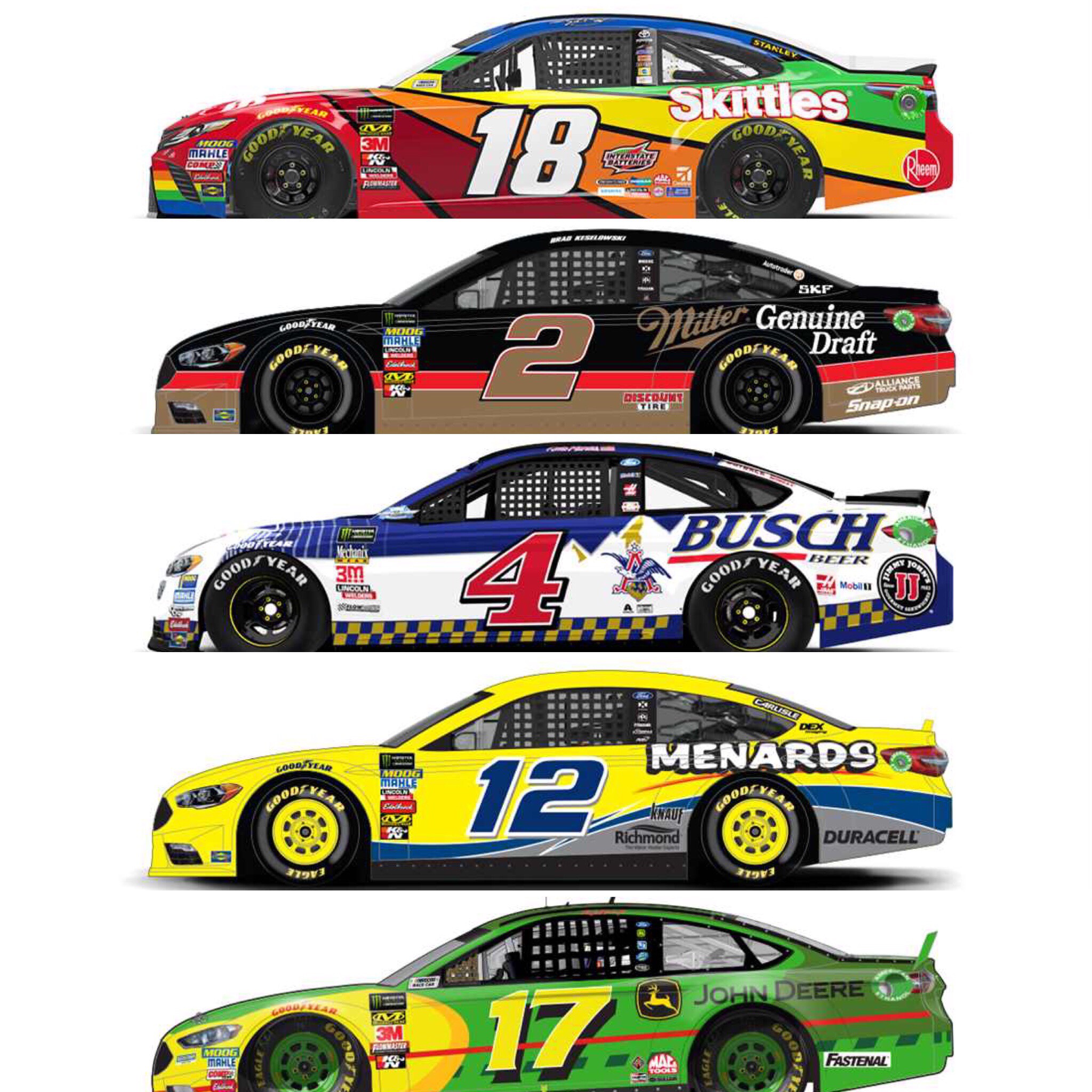 Ranking The 10 Most Badass Throwback Schemes From NASCAR's Labor Day ...