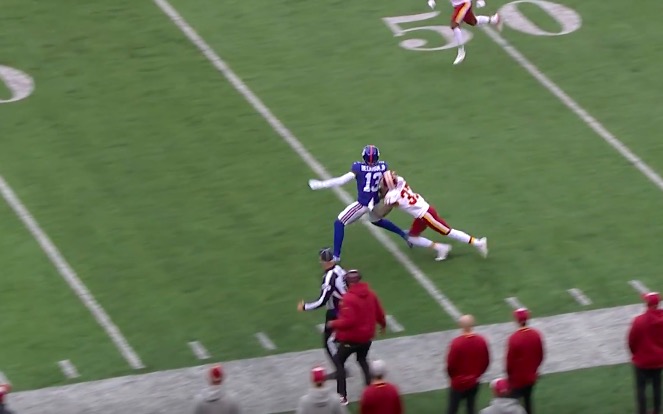 OBJ Makes Insane Catch While Getting Pulled Down Against Redskins ...