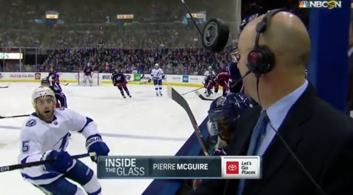 Hockey Reporter Pierre McGuire Comes Within An Inch Of Getting ...