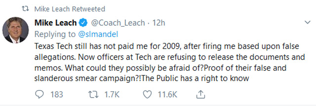A Still Very Salty Mike Leach Ripped Into His Former School, Texas Tech ...
