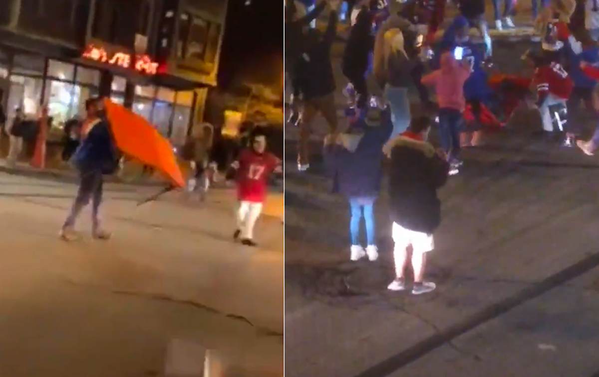 Bills Fan Celebrates AFC Championship Berth By Breaking A Table In The ...