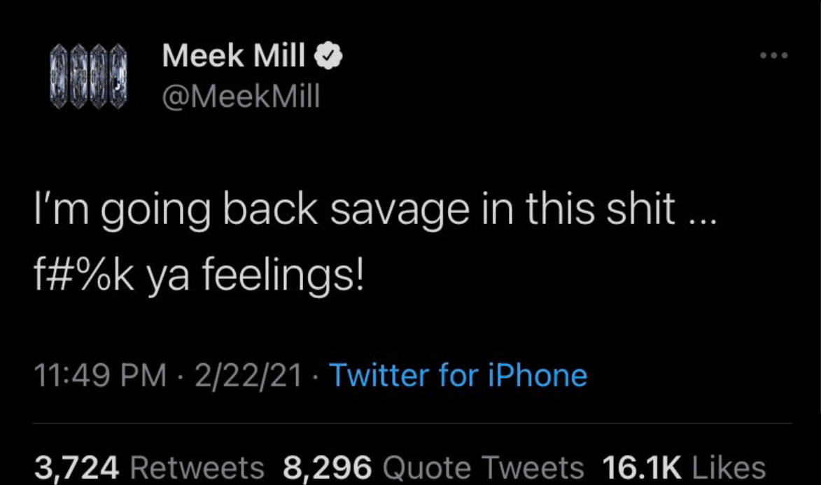 Rapper Meek Mill Tweets 'F Ya Feelings' After Vanessa Bryant Called Him ...