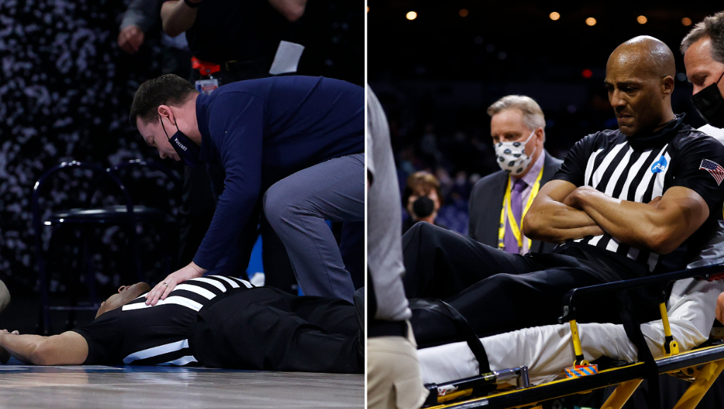 Scary Moment As Referee Bert Smith Collapses On The Court During ...