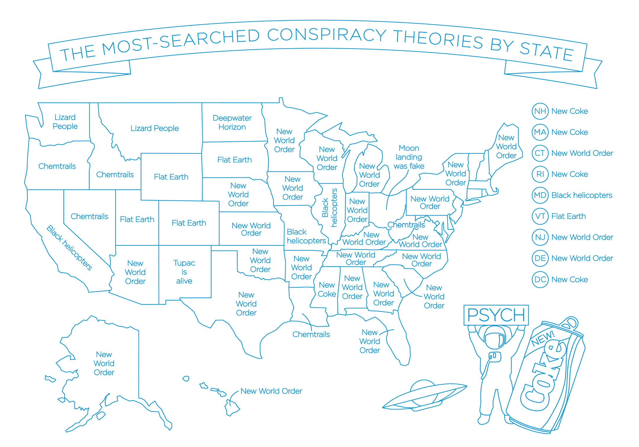 This Map Of The Most Searched Conspiracy Theory In Every State Raises ...
