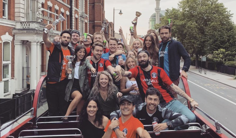 British Men's League Soccer Team Holds Full-Blown Championship Parade