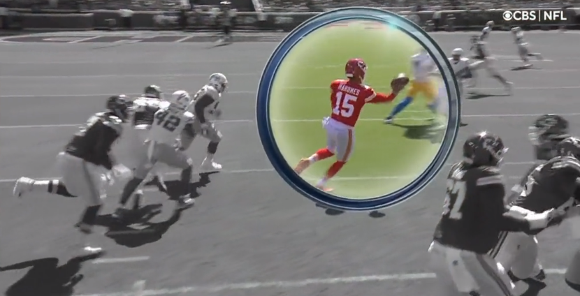 Patrick Mahomes Throws Insane No-Look Interception - BroBible