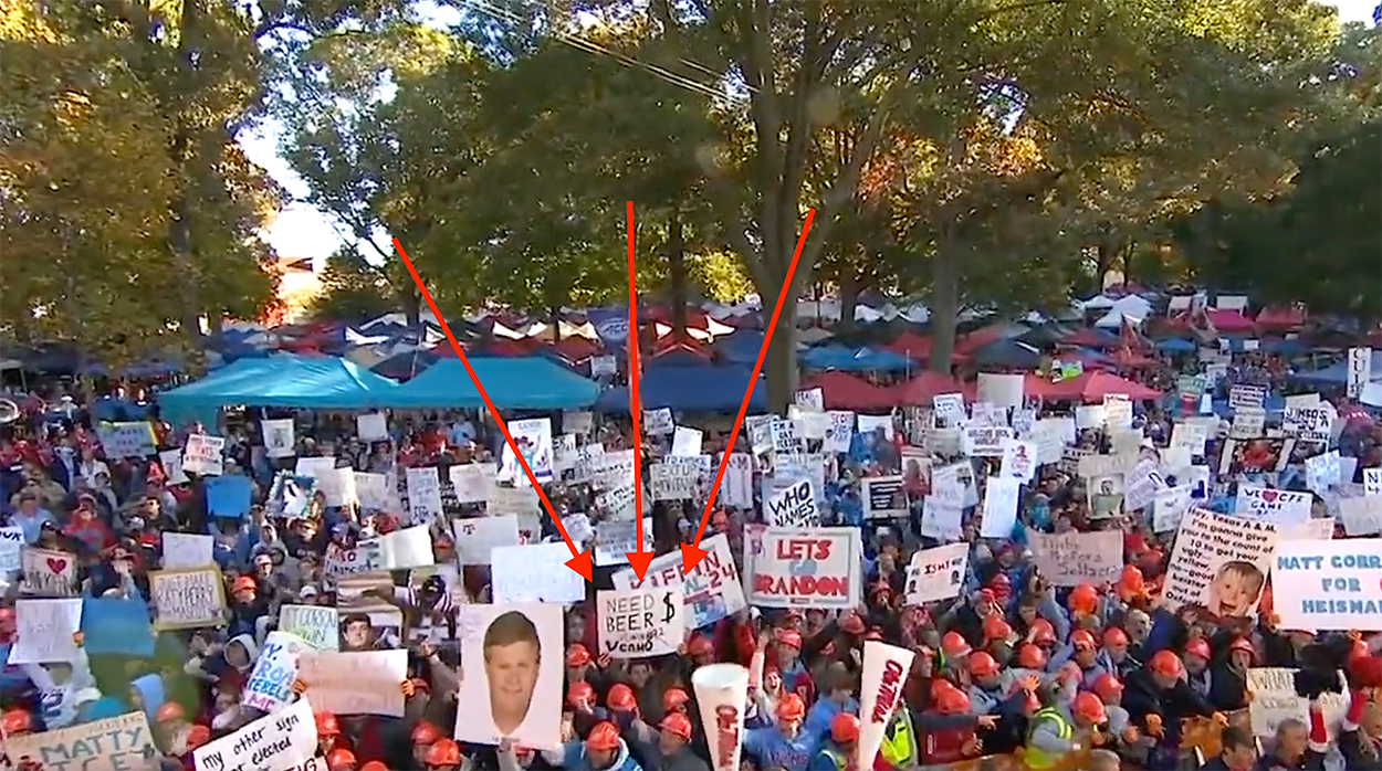 Ole Miss Student Makes A LOT Of Money With College GameDay Sign