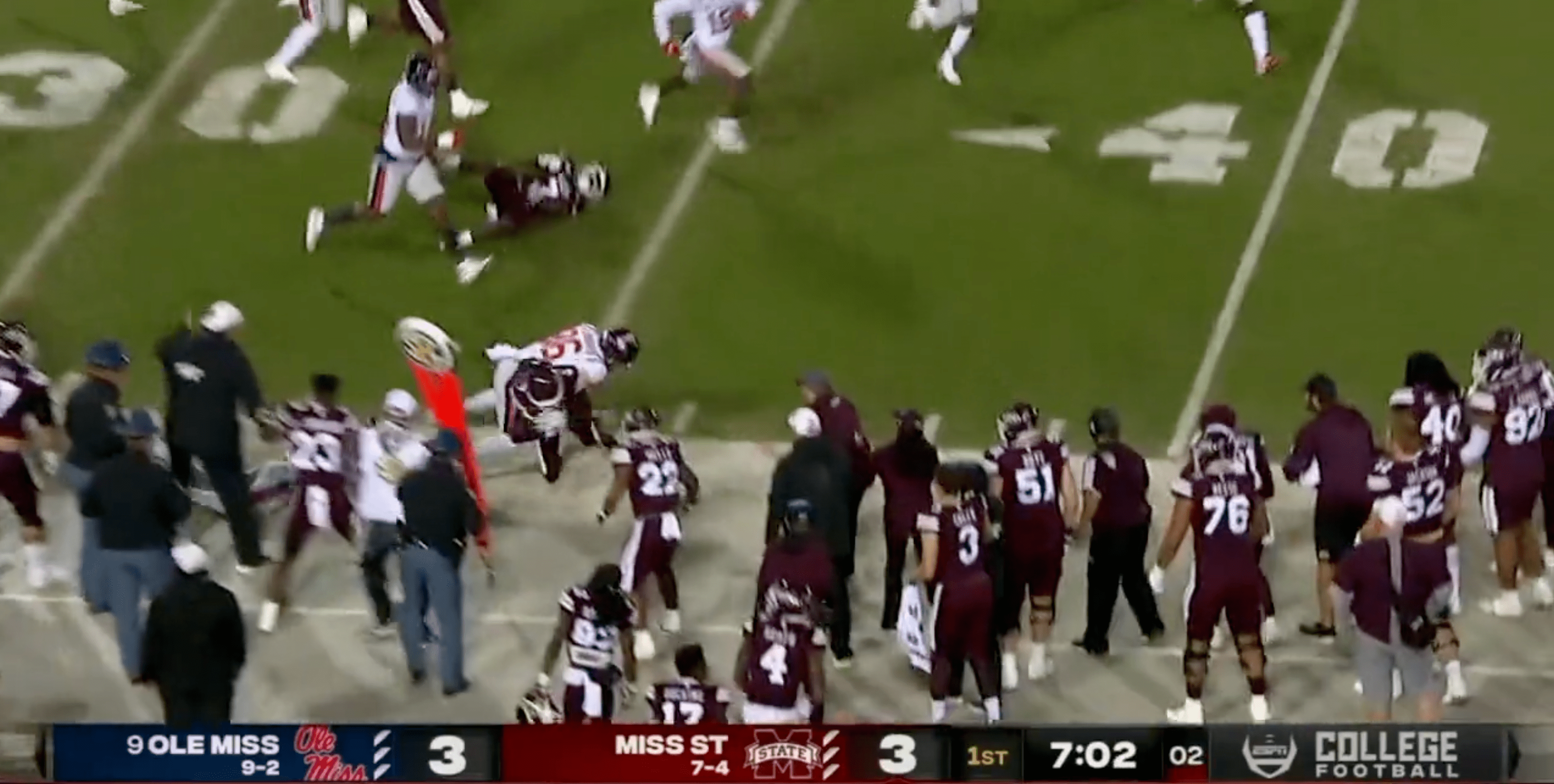 Ole Miss' Punter Went On A Vicious Hitting Spree In The Egg Bowl (Video)