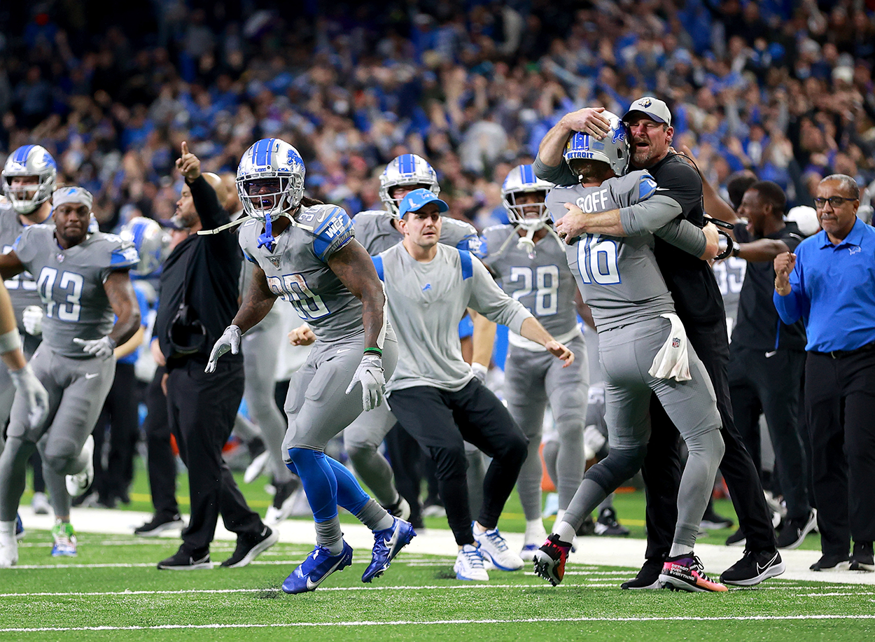 Dan Campbell's Reaction To Detroit Lions' First Win Of 2021 Is Priceless