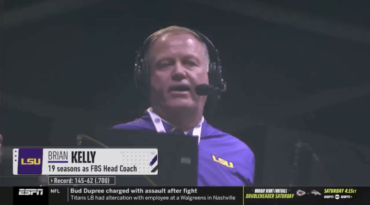 Kansas State Fan Clowns Brian Kelly With Hilarious One-Word Sign