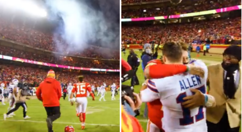 Video Shows Patrick Mahomes Immediately Running To Hug Josh Allen After Bills' Brutal Playoff ...