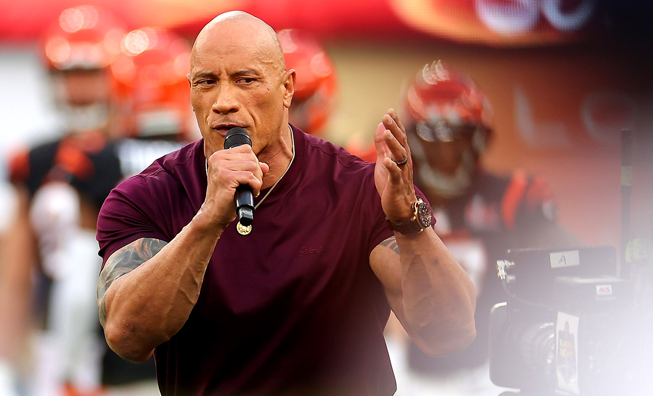 Mic'd Rams, Bengals Wondered Why The Rock Was At The Super Bowl