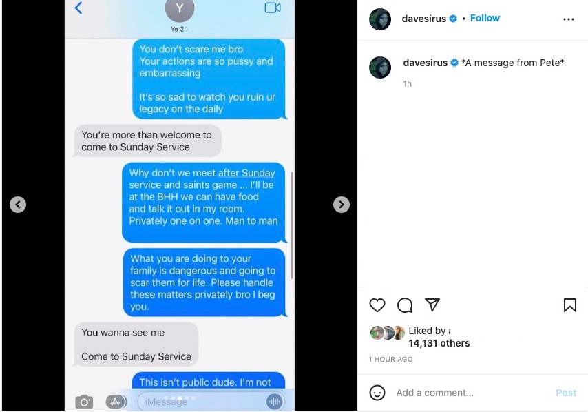 READ: Pete Davidson's Alleged Texts To Kanye West Hit The Internet