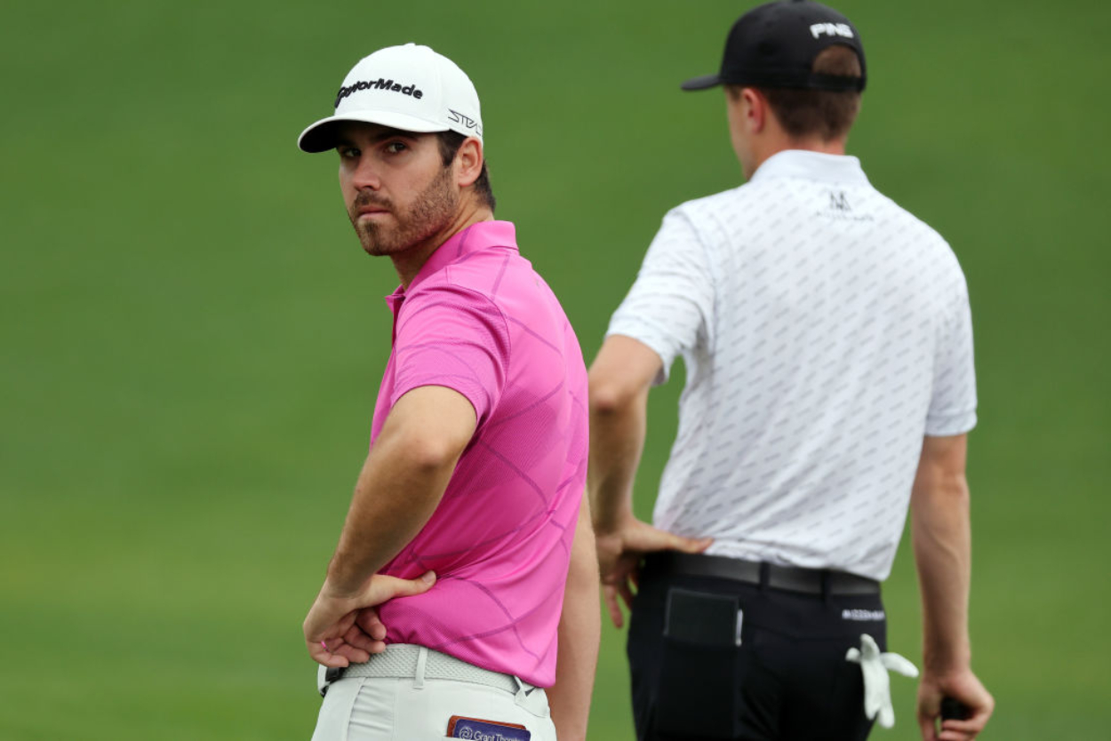 Matthew Wolff Tries To Putt Ball Out Of Bunker At Masters, Fails Miserably