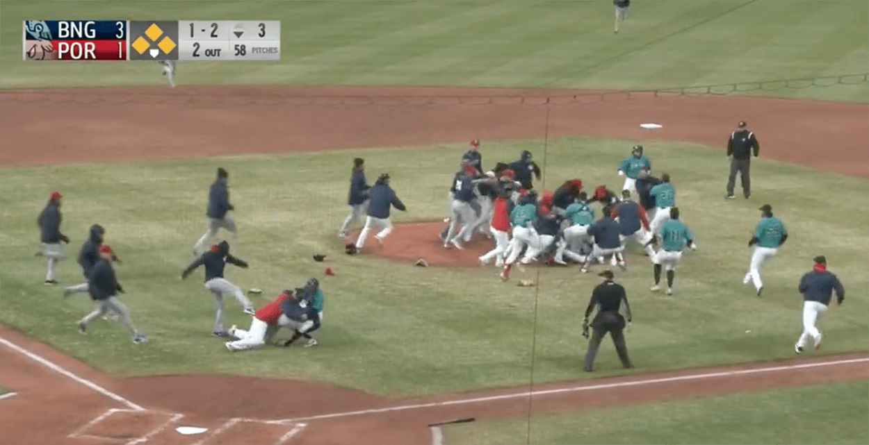 Bench-Clearing Brawl Ensues After MiLB Batter Throws Punch At Pitcher