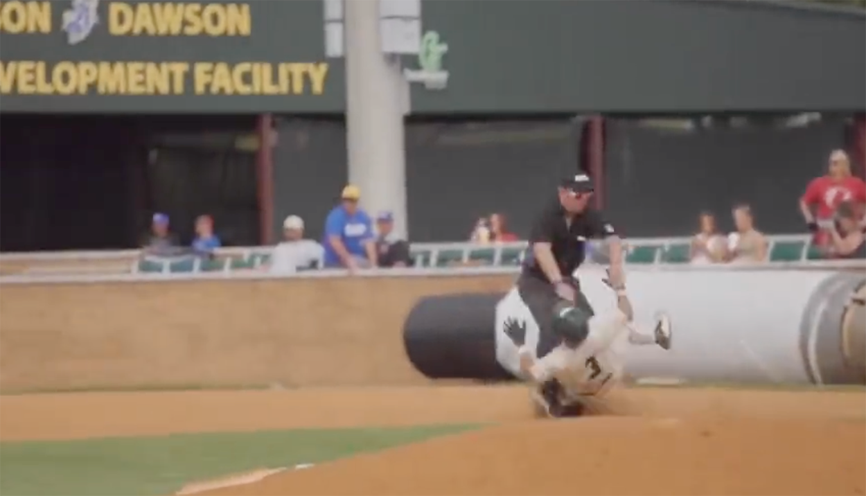 Northeastern State Baseball's Year Ends On Ump Show After BIG Collision
