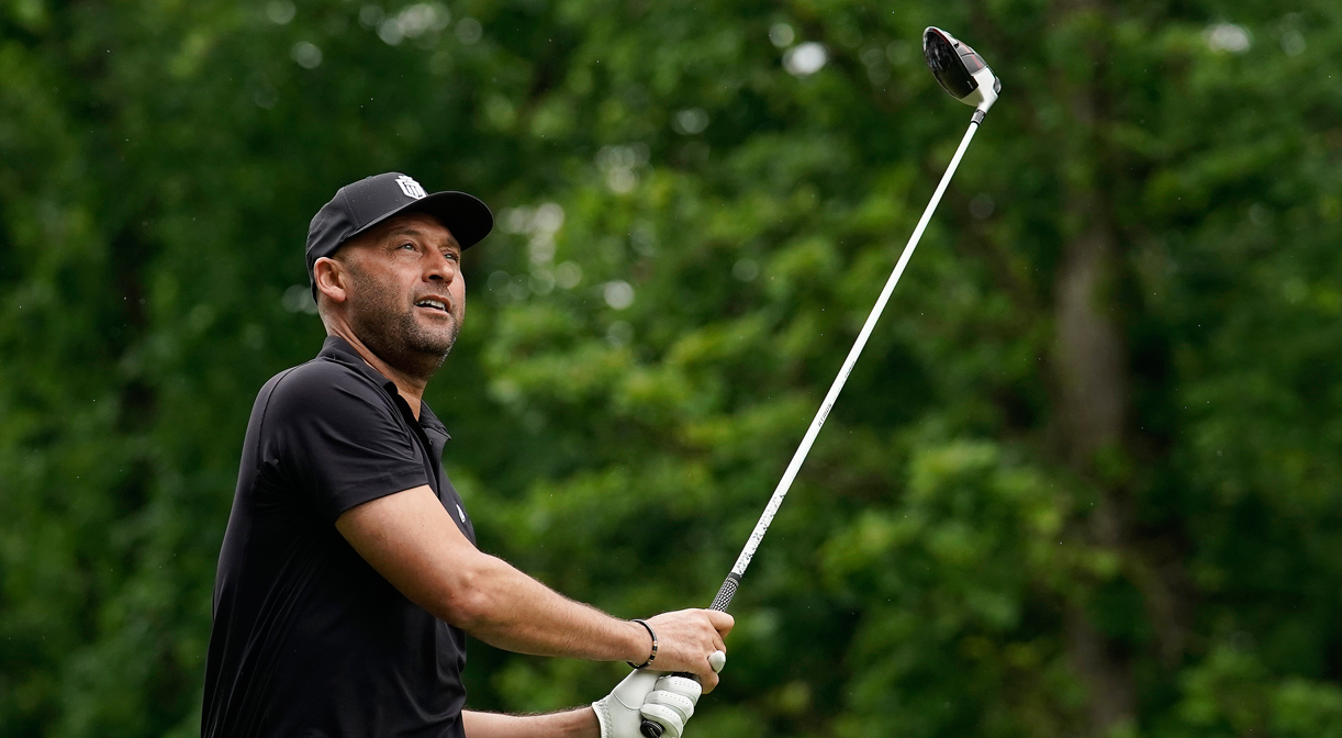 Derek Jeter Chats And Daps Up A Young Fan At Golf Tournament: Video