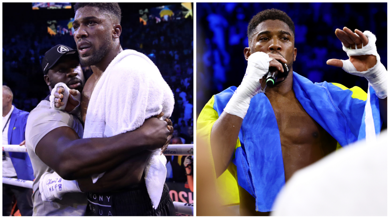 Anthony Joshua Loses His Mind, Bizarrely Throws Belts Out The Ring, And Delivers Insane Speech ...