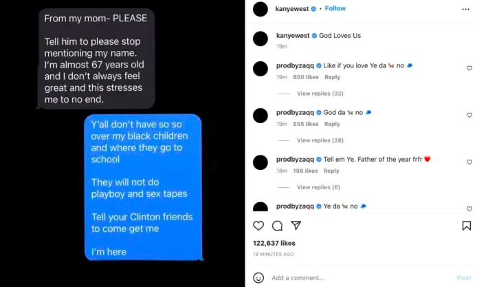 Kanye West Shares Wild Alleged Texts To Kim Kardashian (PHOTOS)