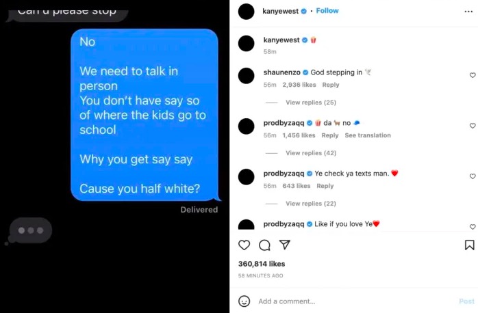 Kanye West Shares Wild Alleged Texts To Kim Kardashian (PHOTOS)