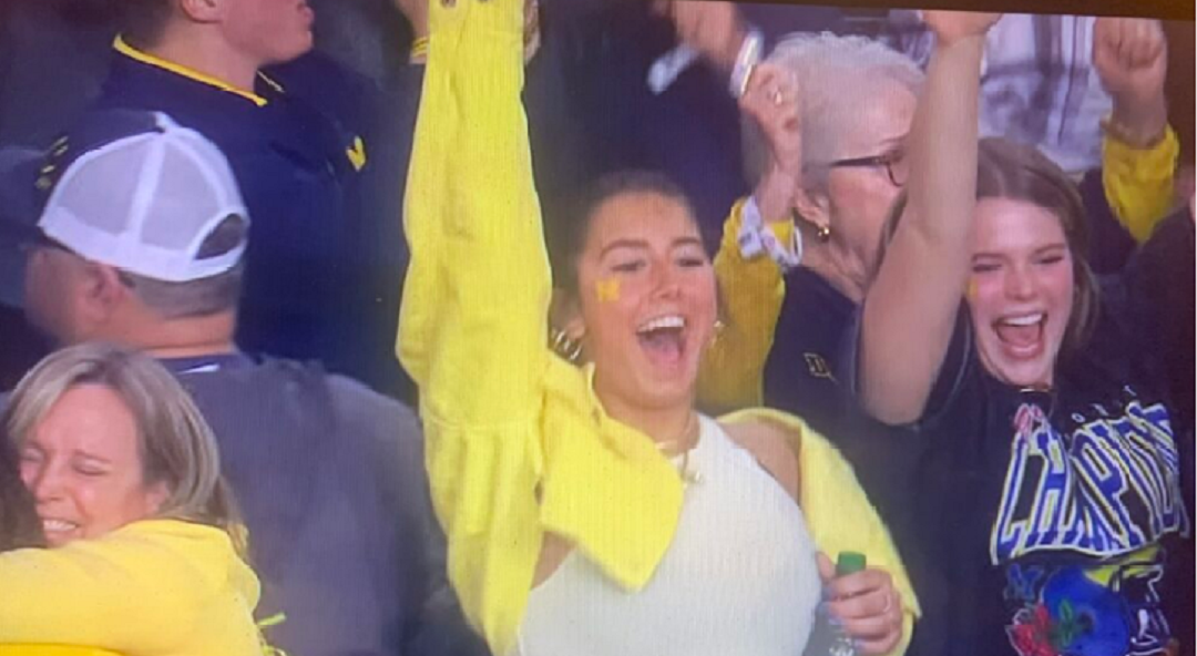 JJ McCarthy's Girlfriend Has Been IDed After Going Viral During Michigan-TCU Fiesta Bowl Game ...