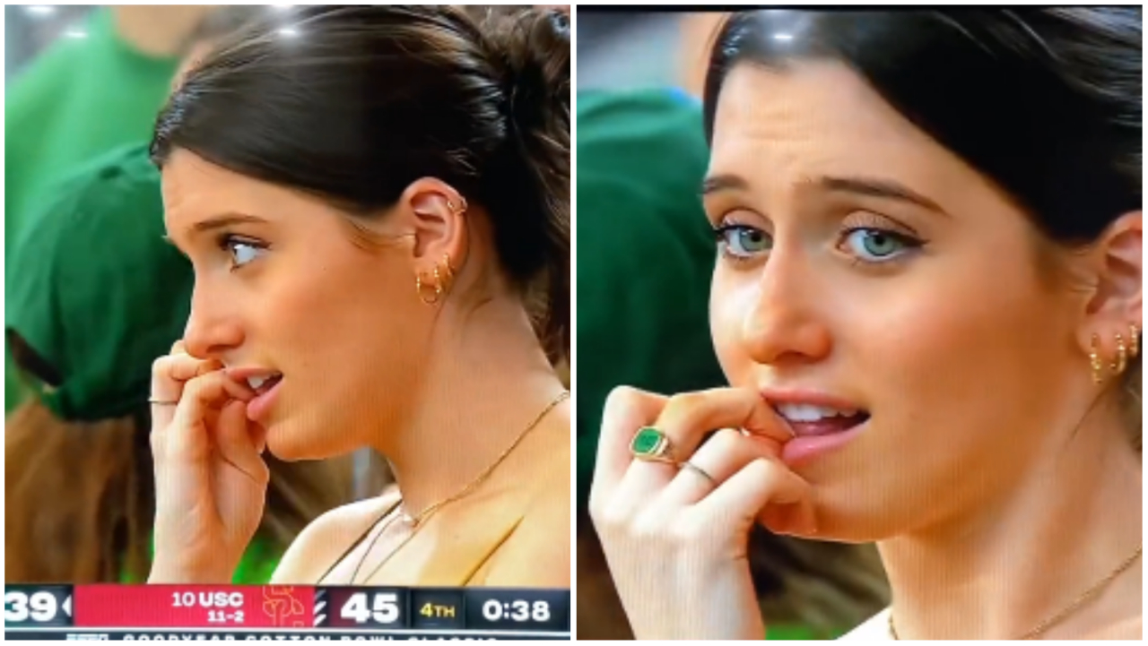 Nail-Biting Tulane Girl Reacts To Going Viral During Tulane-USC Cotton ...