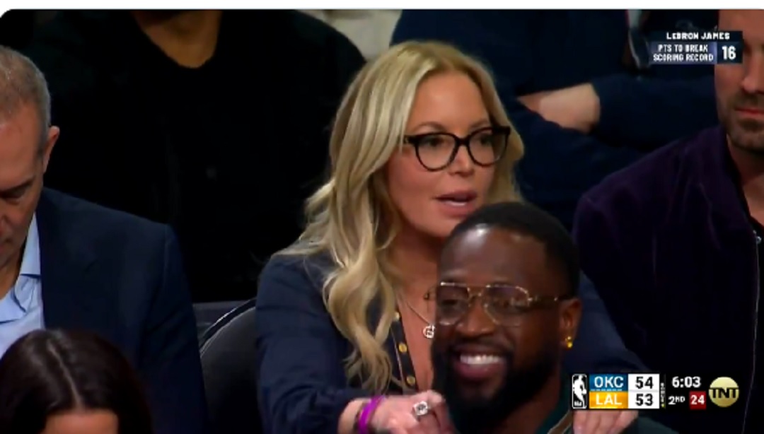 Lakers Owner Jeanie Buss Gets Handsy With Dwyane Wade And The Internet ...