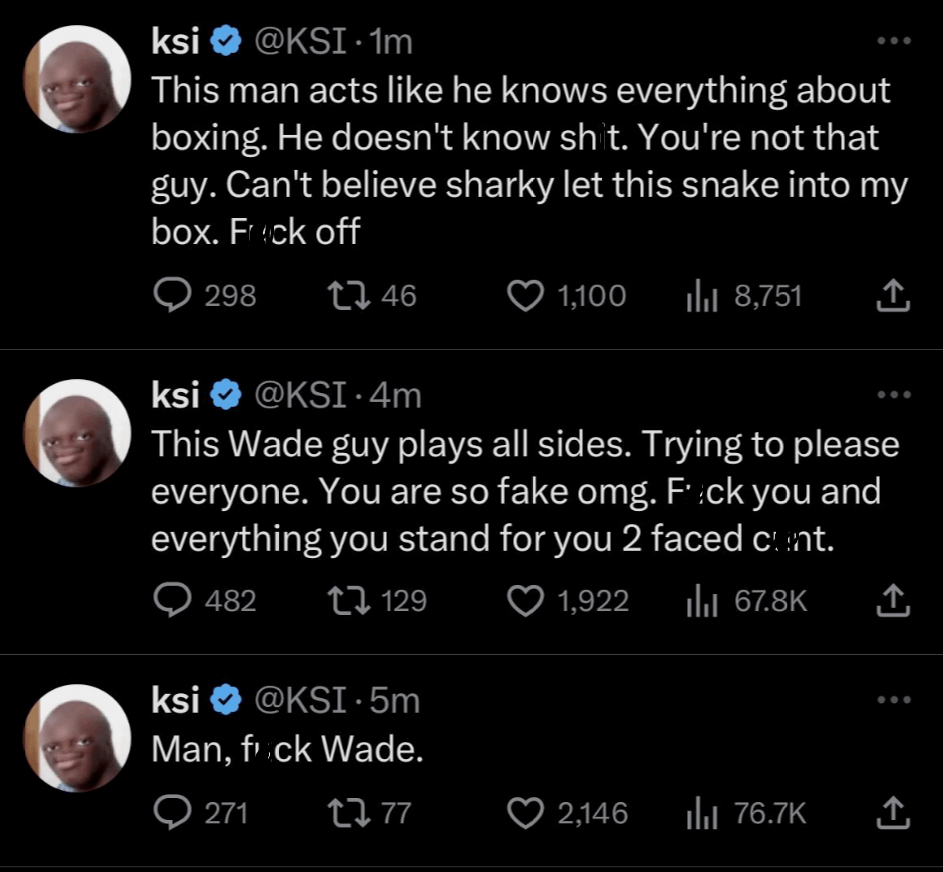 KSI Rips Into Youtuber Wade Plem Over Jake Paul Fight Report - BroBible