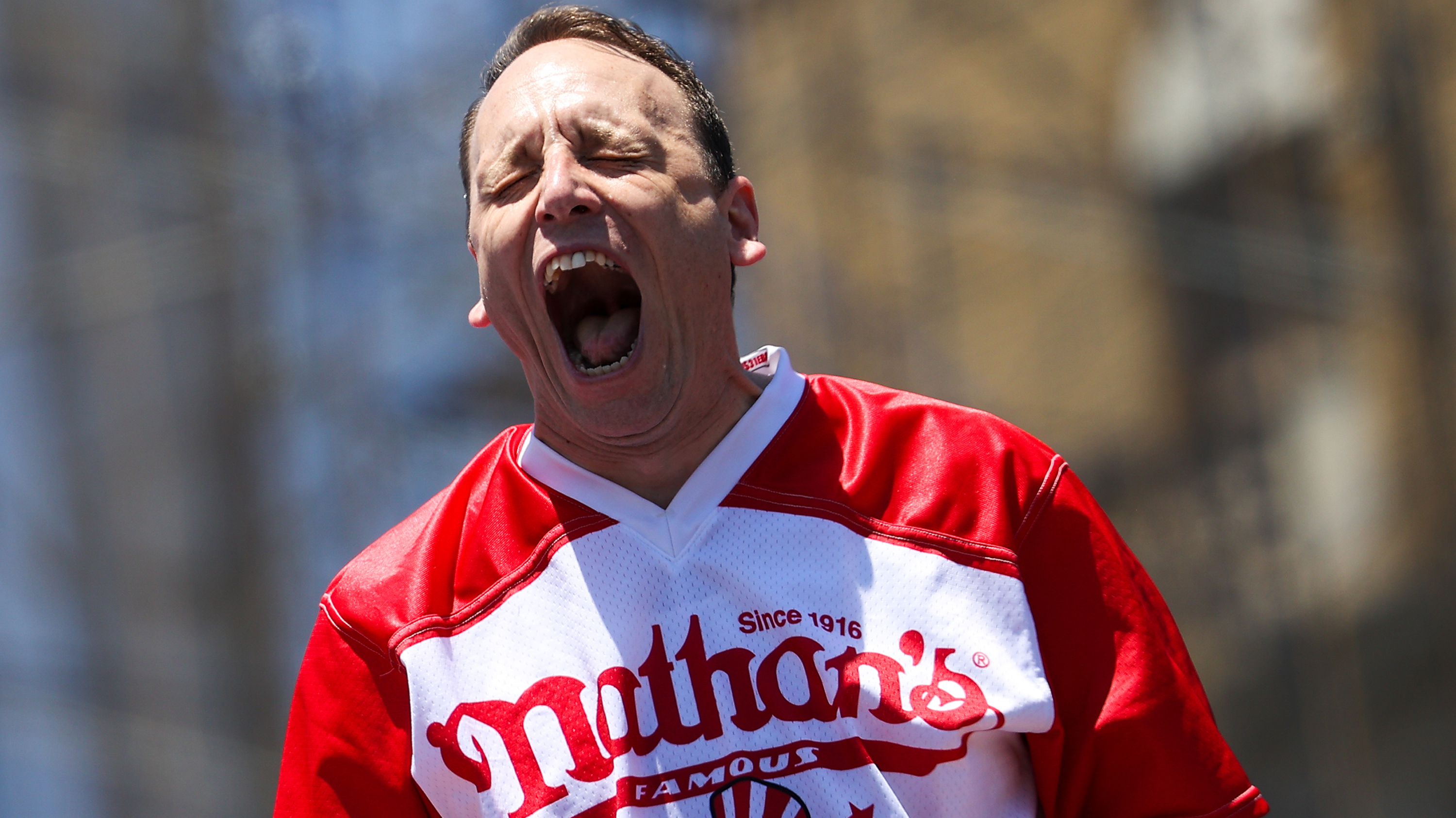 Joey Chestnut Devours 38 Wings In Front Of Detroit Pistons Squad