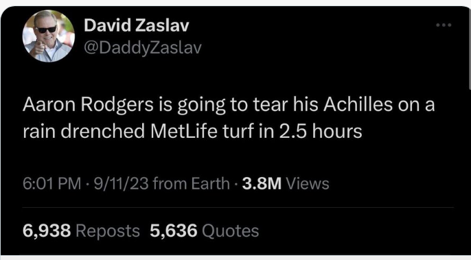 Twitter/X Bans User Who Predicted Aaron Rodgers Injury Hours Before It ...