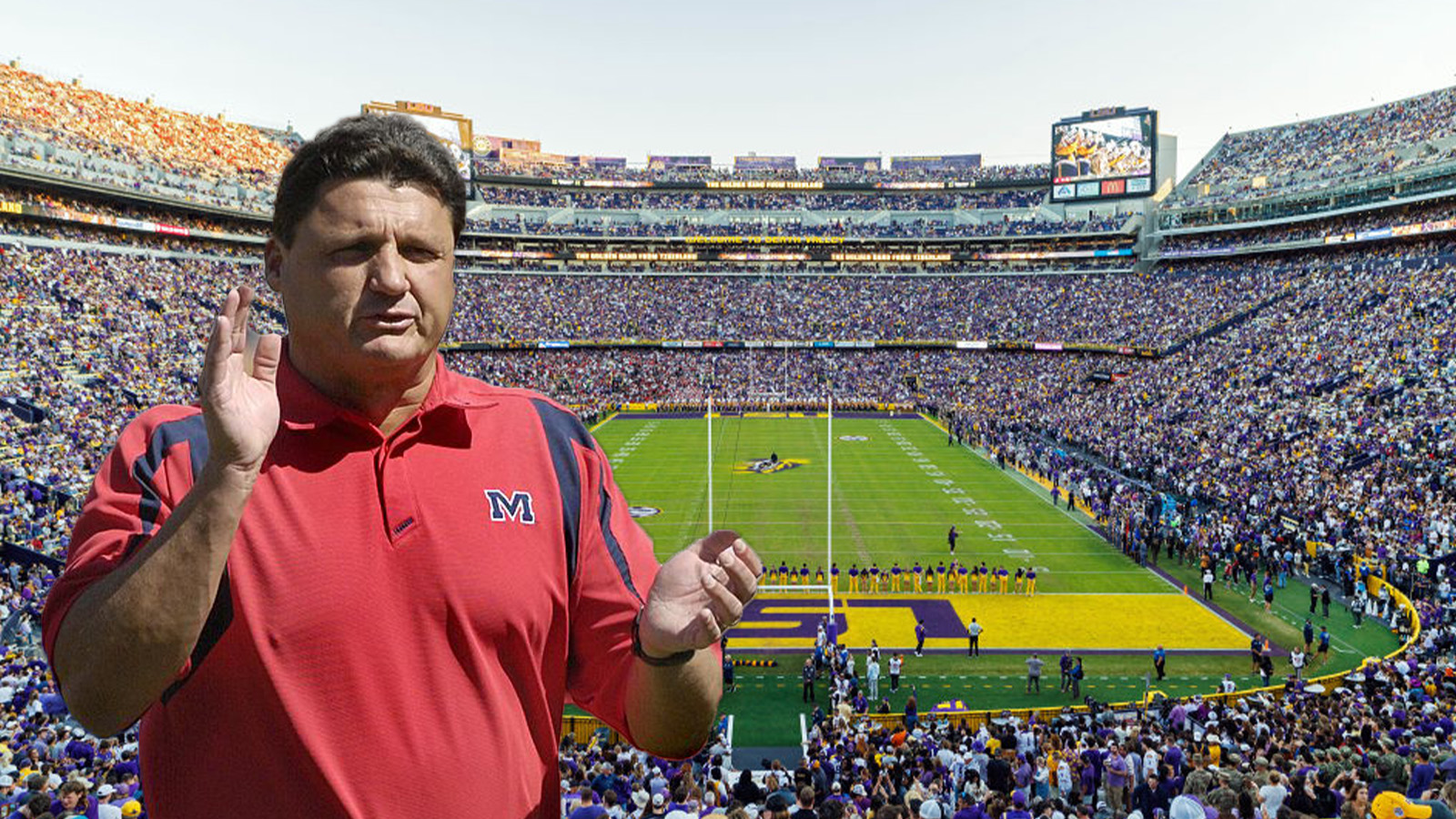 Ed Orgeron Reveals How He Got LSU Fans To Cheer For Ole Miss
