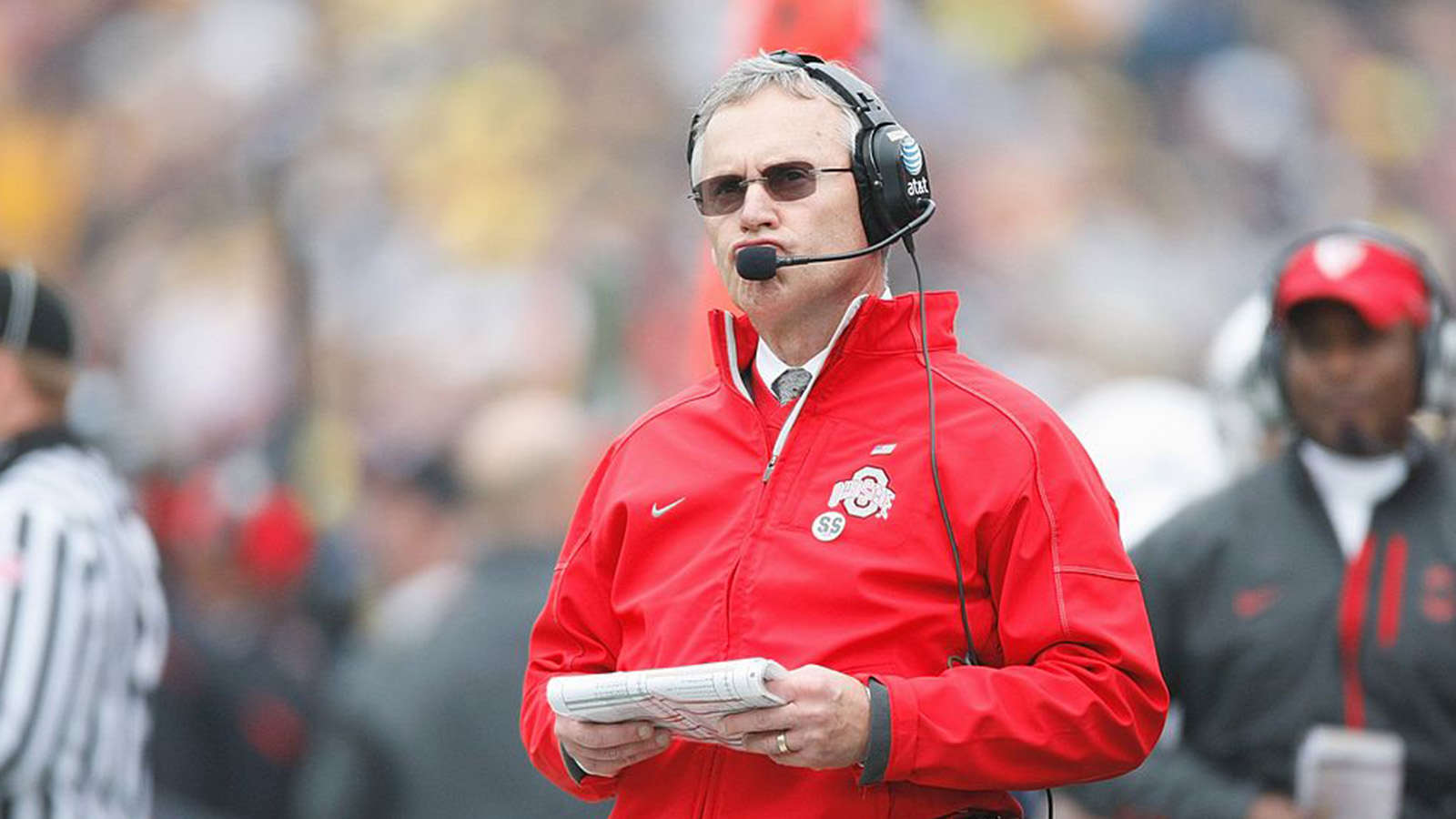 Jim Tressel Cannot Lose With Unique Sweater Vest At OSU Game